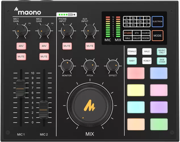 Mixer portabil Maonocaster AM100 studio all in one pentru podcast Maono ...