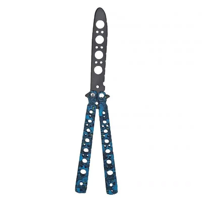 Cutit fluture Butterfly Balisong 22 cm cranii m2 albastru fara tais de ...