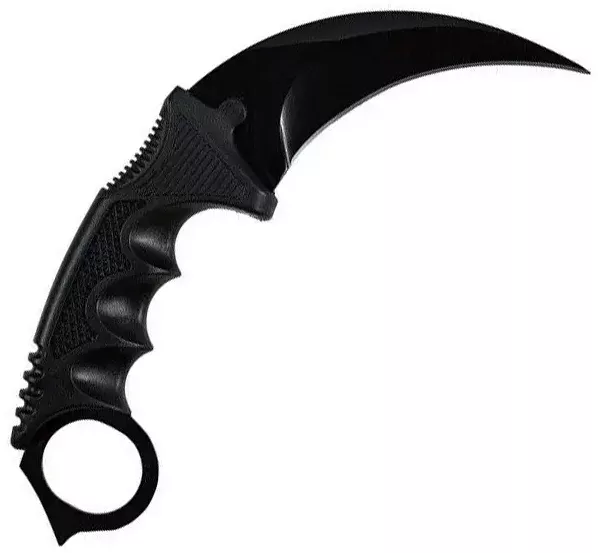 Cutit Karambit negru cu teaca si snur de agatat CS GO dalimag390 - cel.ro