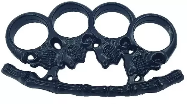 Pumnal tip box rozeta autoaparare cap de mort 1 cm grosime negru ...