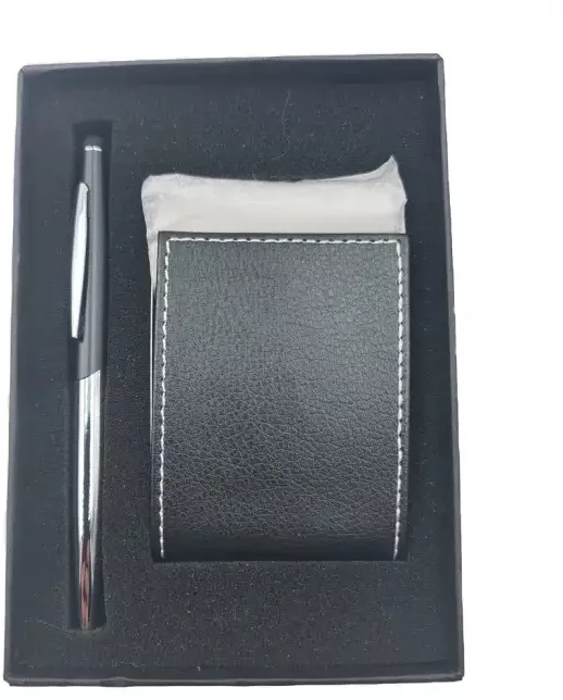 Set de Pix si Port Card Metal Piele Ecologica Negru 1610 cm dalimag3744 ...
