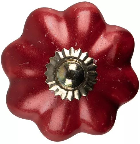 Set 4 butoni mobilier ceramica rosie 4x4 cm 65204 - cel.ro