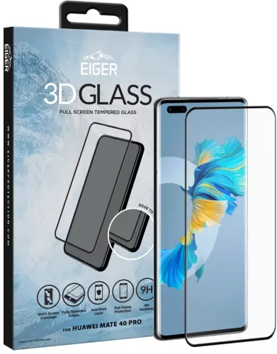 Folie Eiger Sticla 3D Edge to Edge compatibila cu Huawei Mate 40 Pro Clear - cel.ro