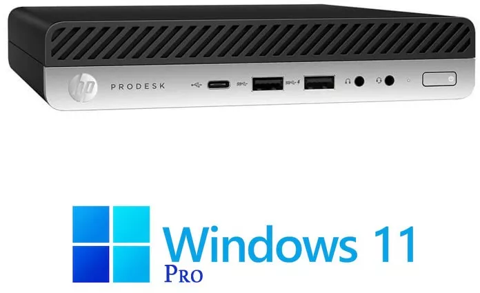 Mini PC HP ProDesk 600 G5 Quad Core i3-9100T 16GB DDR4 SSD Win 11 Pro ...