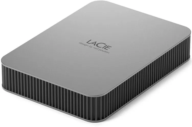 LACIE Mobile Drive HDD USB-C 5TB 2.5inch Moon Silver with USB-C cable