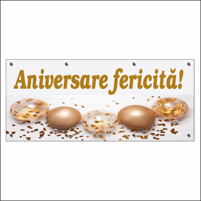 Banner MEDIA Aniversare fericita model 2 250 x 100 cm BANIMG054 - cel.ro