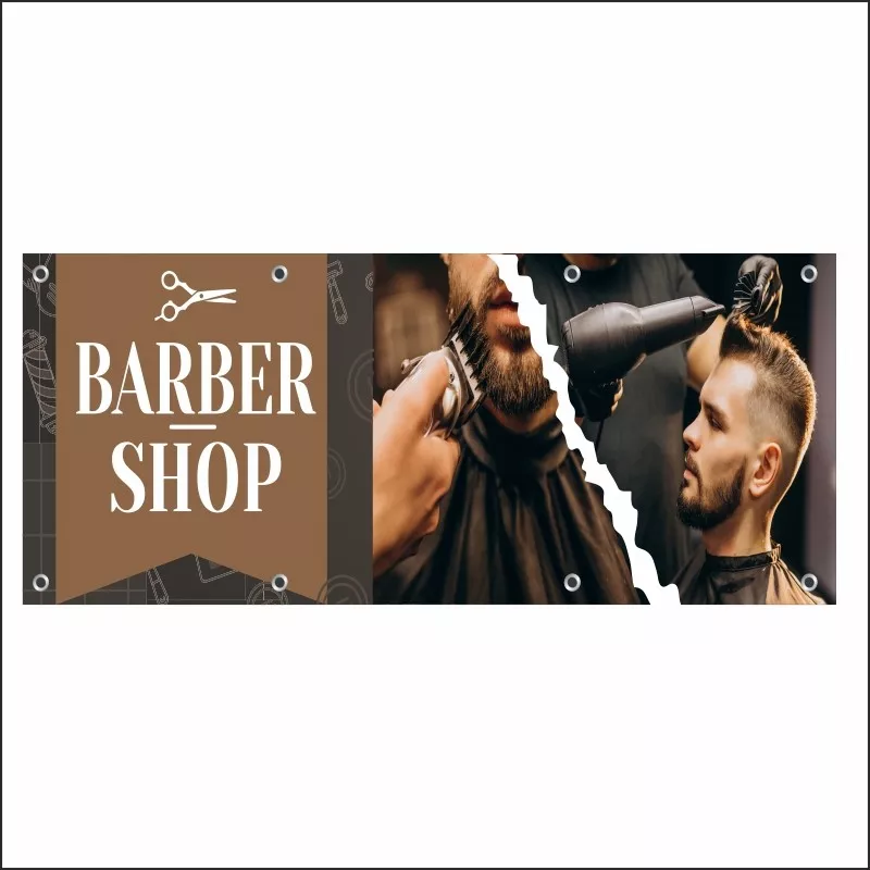Banner MEDIA Barber shop model 4 300 x 120 cm BANIMG456 - cel.ro