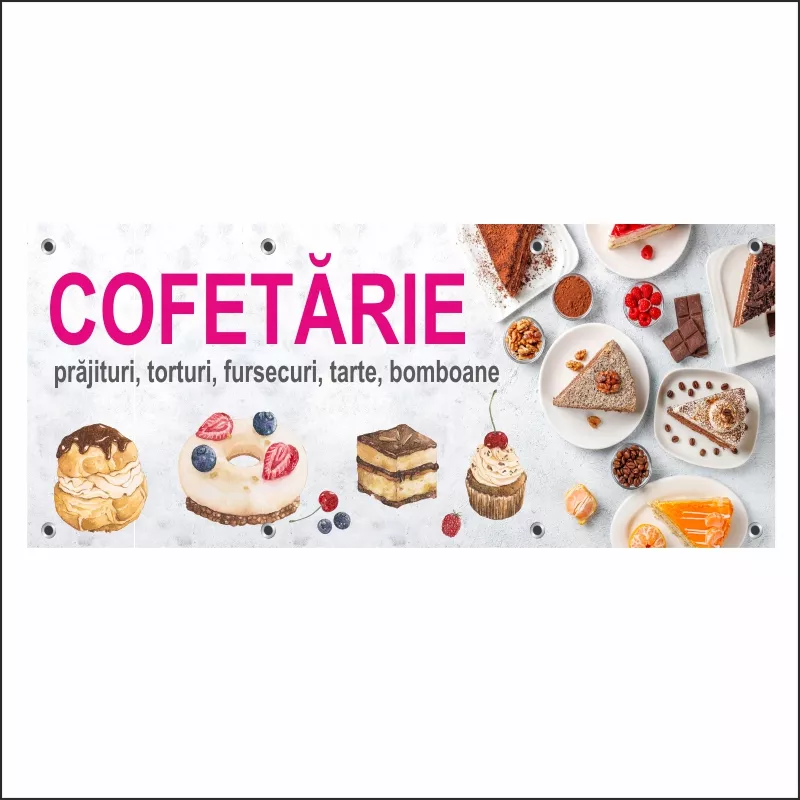 Banner MEDIA Cofetarie model 1 250 x 100 cm BANIMG163 - cel.ro