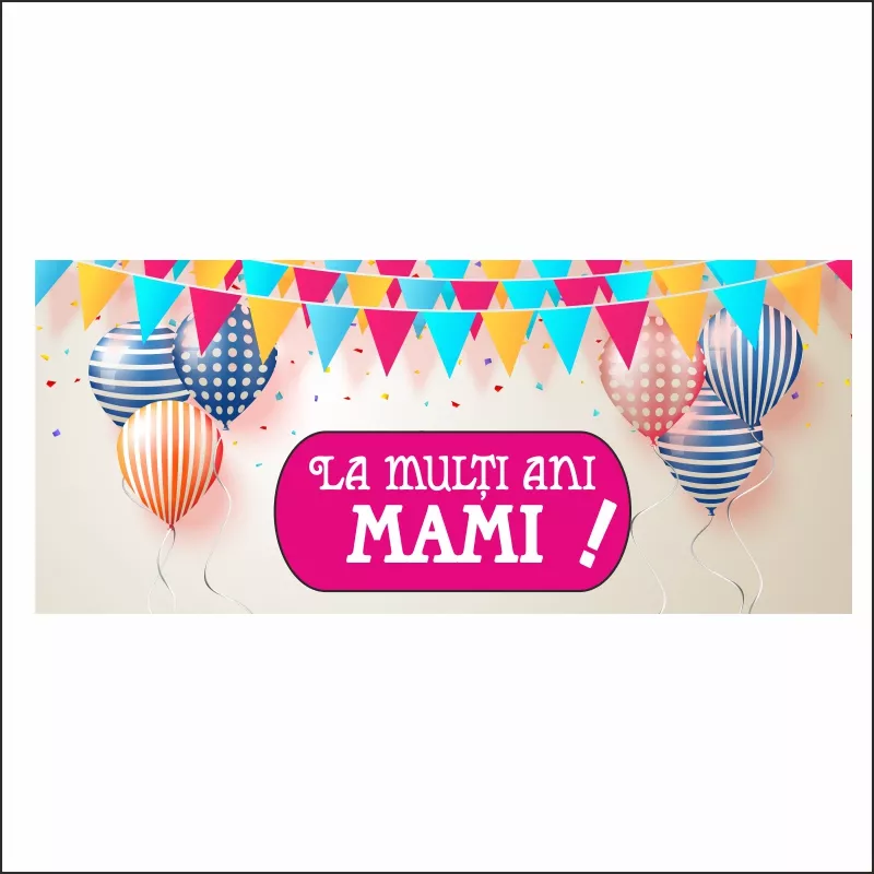 Banner MEDIA La multi ani mami model 1 200 x 80 cm BANIMG041 - cel.ro