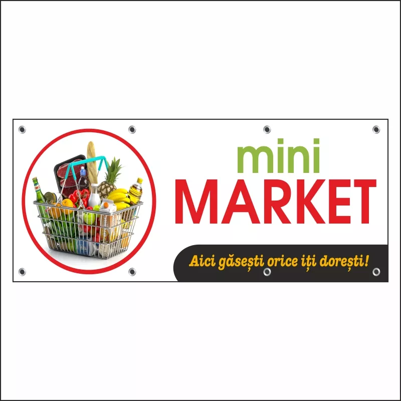 Banner MEDIA Mini market model 1 200 x 80 cm BANIMG154 - cel.ro
