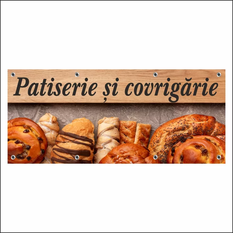 Banner MEDIA Patiserie si covrigarie model 1 300 x 120 cm BANIMG211 ...