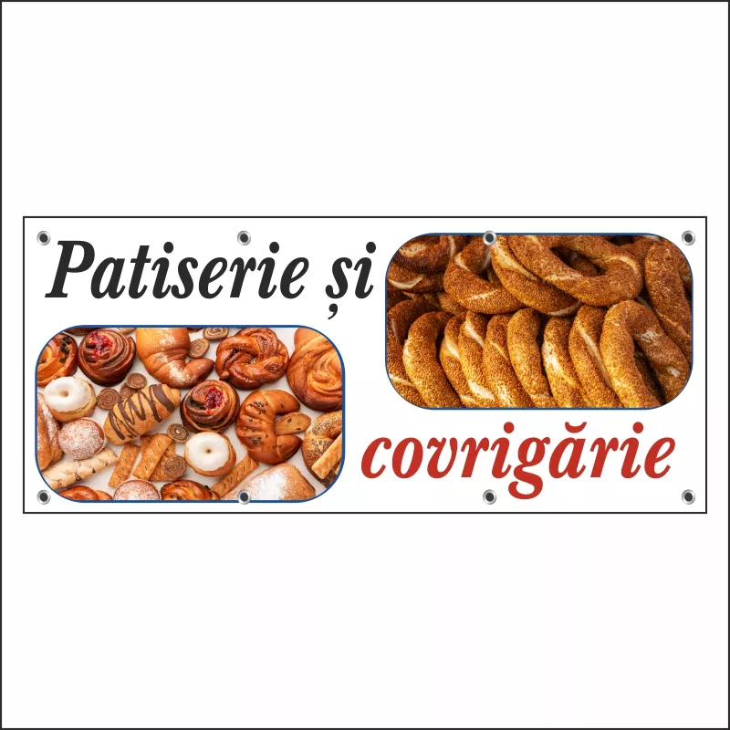 Banner MEDIA Patiserie si covrigarie model 2 200 x 80 cm BANIMG156 - cel.ro
