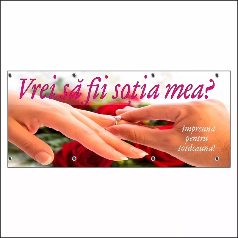Banner MEDIA Vrei sa fii sotia mea model 2 250 x 100 cm BANIMG072 - cel.ro
