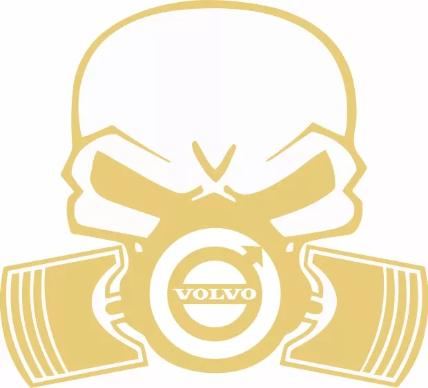 Sticker auto IMAGE Piston skull VOLVO auriu 22 x 20 cm STICKIMG3258 ...