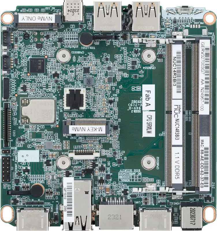 Mini PC ASUS NUC 14 Pro NUC14RVKU7 Core Ultra 7 155H 4.8GHz Meteor Lake ...