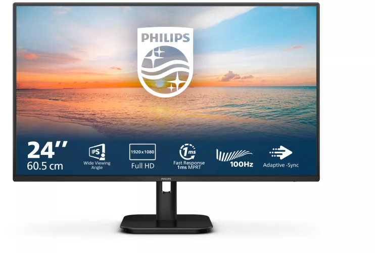 Monitor Philips LED IPS 23.8" FHD 100Hz 1ms MPRT HDMI FlickerFree Low ...