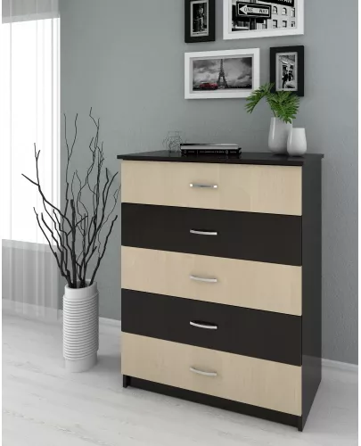 Comoda 5 sertare wenge+mesteacan jv9z_758521468 - cel.ro