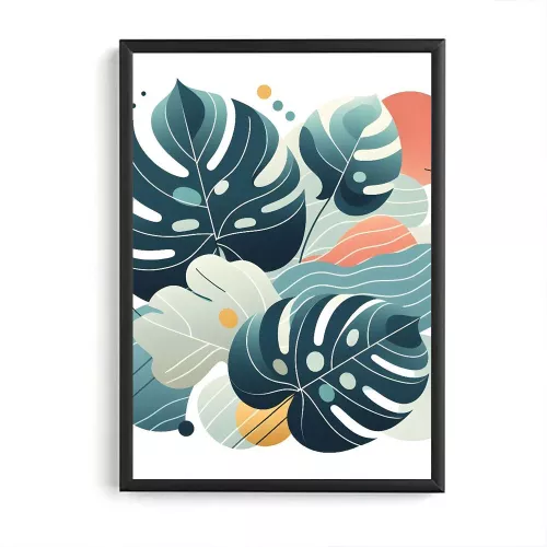 Tablou abstract model Abstract Floral - 07 Neagra 60 x 90 cm 1001475 ...