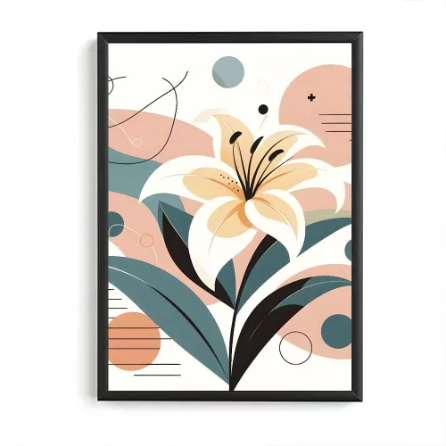 Tablou abstract model Abstract Floral - 12 Neagra 60 x 90 cm 1001535 ...