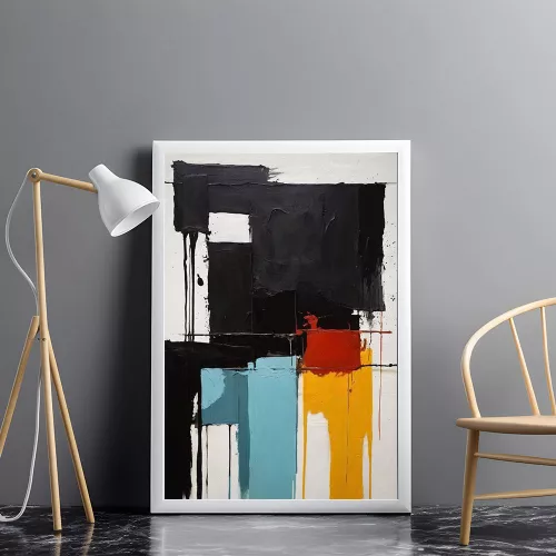 Tablou abstract model Modern Painting - 17 Alba 60 x 90 cm 1001939 - cel.ro