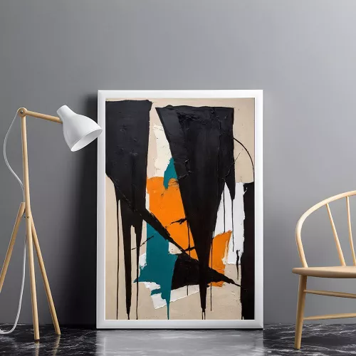 Tablou abstract model Modern Painting - 25 Alba 60 x 90 cm 1002035 - cel.ro