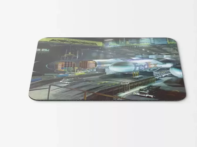 Mouse Pad Aircrafts Industrial Plants Travel Cranes Rocket Fedex - 21.5 ...