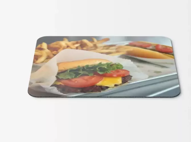Mouse Pad Burgersteak Cheese Tomatoes Salade Ketchup Hot Dogs Potato ...