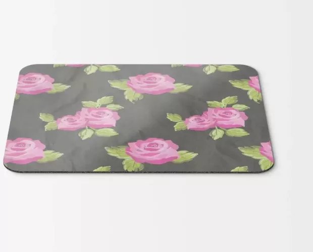 Mouse Pad Pink Rose Pattern On A Fabric - 21.5 X 27 X 0.3cm