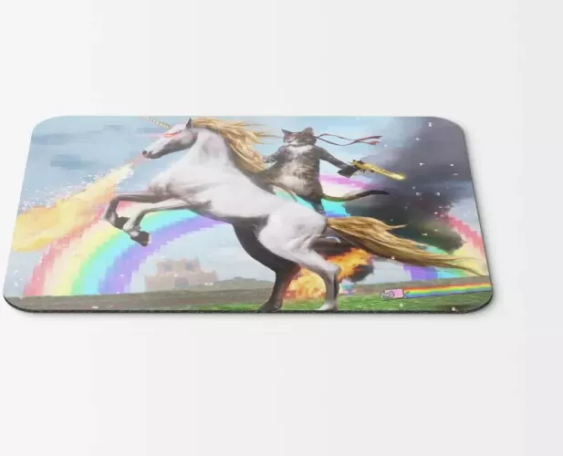 Mouse Pad Smoke Unicorns Funny Rainbows Nyan Cat Memes - 21.5 x 27 x 0 ...