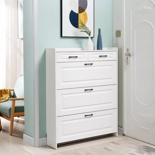 Pantofar H90 MDF White 90x24x120cm gg4o_758522049 - cel.ro