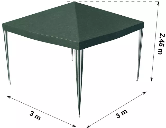 Cort Pavilion Verde 3x3 m pentru Petrecere Evenimente Curte sau Gradina ...