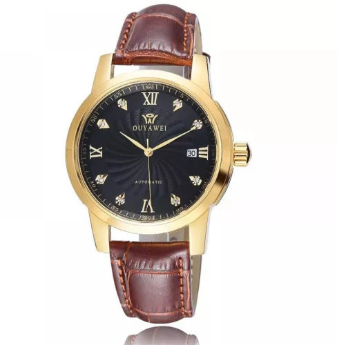 Ceas barbatesc OUYAWEI carcasa din otel inoxidabil stil Business ...