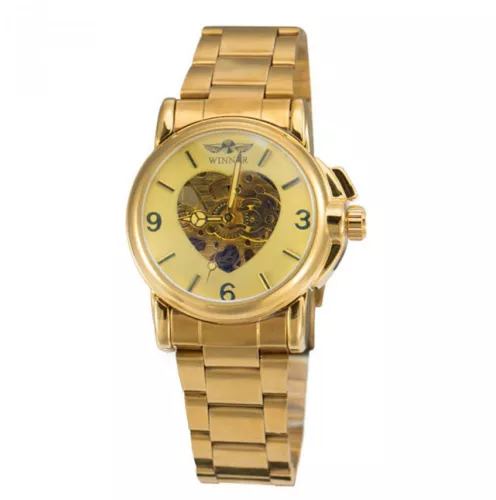 Ceas de dama Winner schelet automatic-mecanic Gold bratara din otel ...