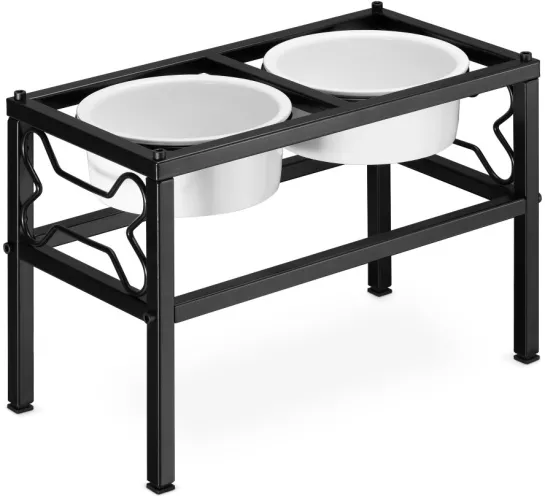 Set 2 Boluri pentru caini inalti cu suport 28 cm Navaris 750 ml 54854.1 ...