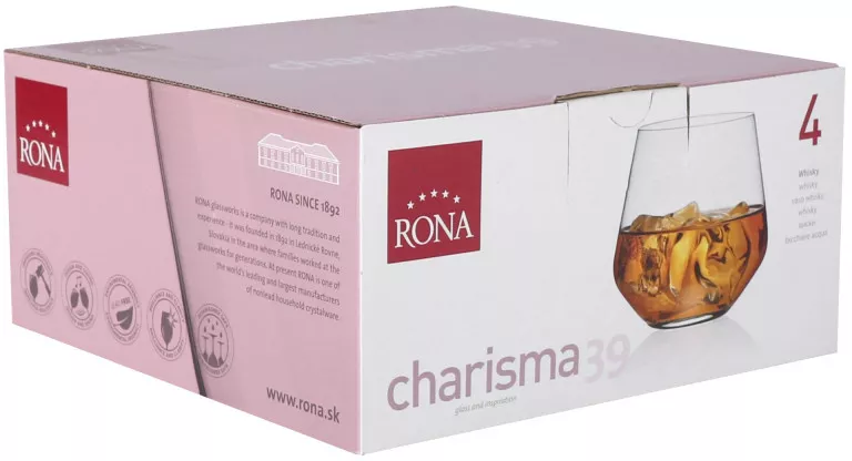 Set 4 pahare whisky 390ml RONA Charisma 723018 - cel.ro