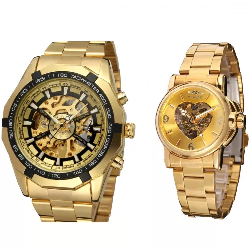 Set ceas barbatesc Forsining + ceas dama Winner mecanism automatice ...