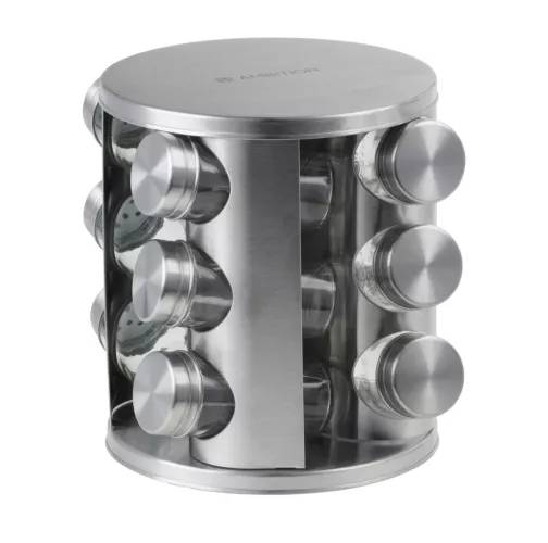 Set recipiente condimente AMBITION Cleo 12 piese suport inox 320074
