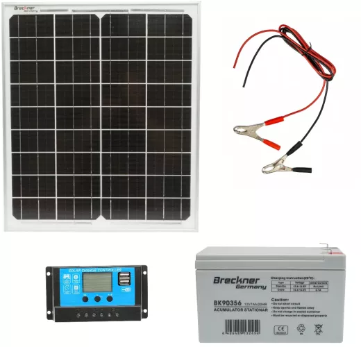 Kit panou solar 20W + baterie 7ah gard electric 12V 220V 20W+7ah xtyb ...