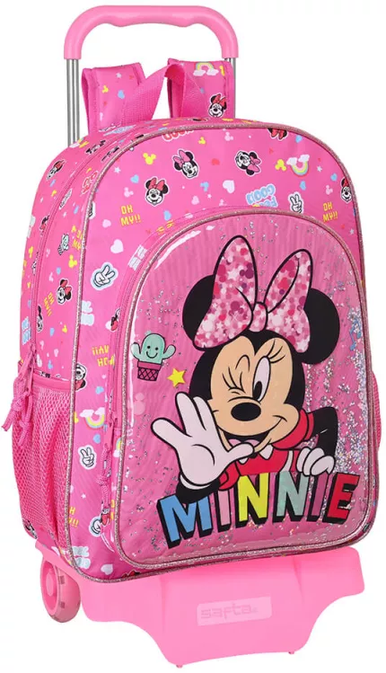 Troler cu ghiozdan scoala 38 cm Minnie Mouse 97111