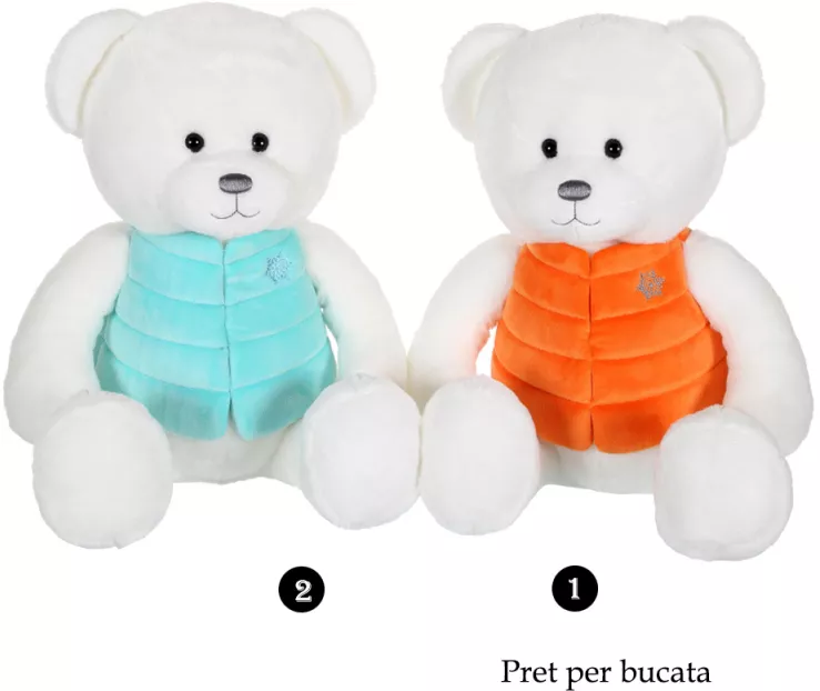 Ursulet alb - jucarie din plus cu vesta 35 cm GT55422 - cel.ro
