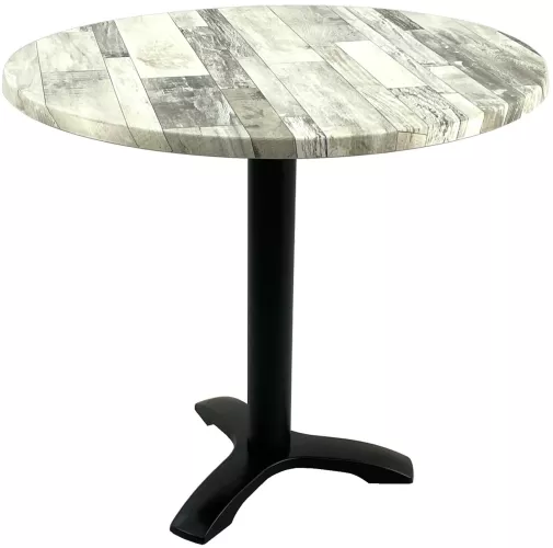 Masa rotunda cafenea D80xh74cm Raki White Block blat werzalit si picior ...