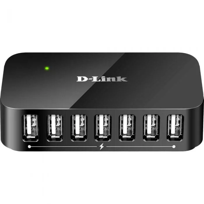 HUB USB 2.0 cu 7 porturi D-Link DUB-H7 cu alimentare la retea HUB-DUB ...