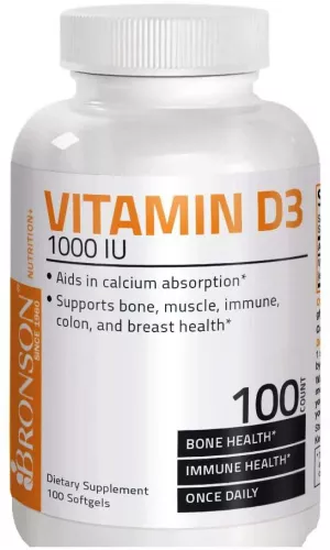 Vitamina D3 1000 UI 100 tablete Bronson Laboratories 0716563844011 - cel.ro
