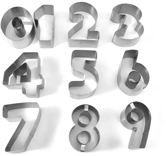 Set 10 numere din inox pentru aluat biscuiti cutter YR1806-14 - cel.ro