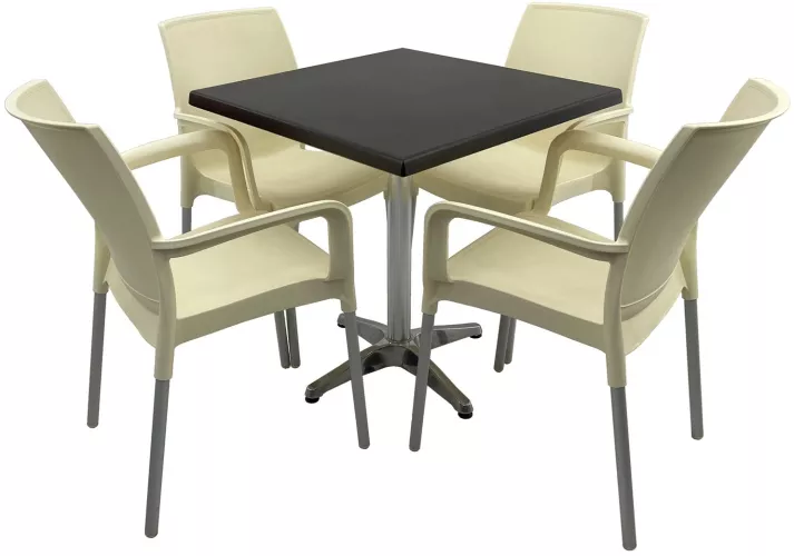 Set bistro de exterior RAKI masa patrata 70x70cm cu blat Werzalit New ...