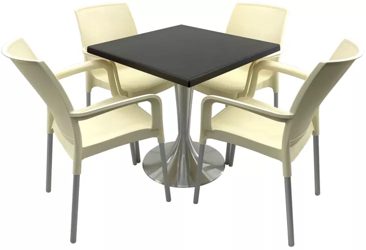 Set bistro de exterior RAKI masa patrata 70x70cm cu blat Werzalit New ...