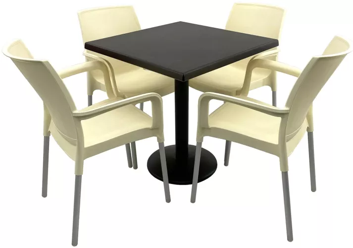 Set bistro de exterior RAKI masa patrata 70x70cm cu blat Werzalit New ...