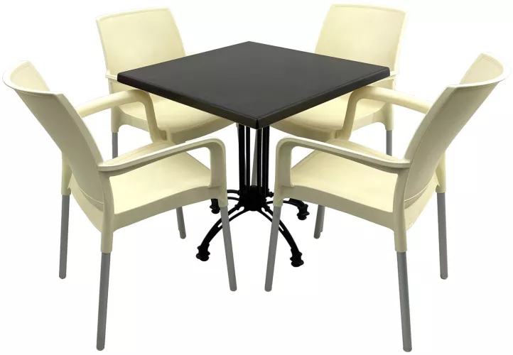 Set bistro de exterior RAKI masa patrata 70x70cm cu blat Werzalit New ...