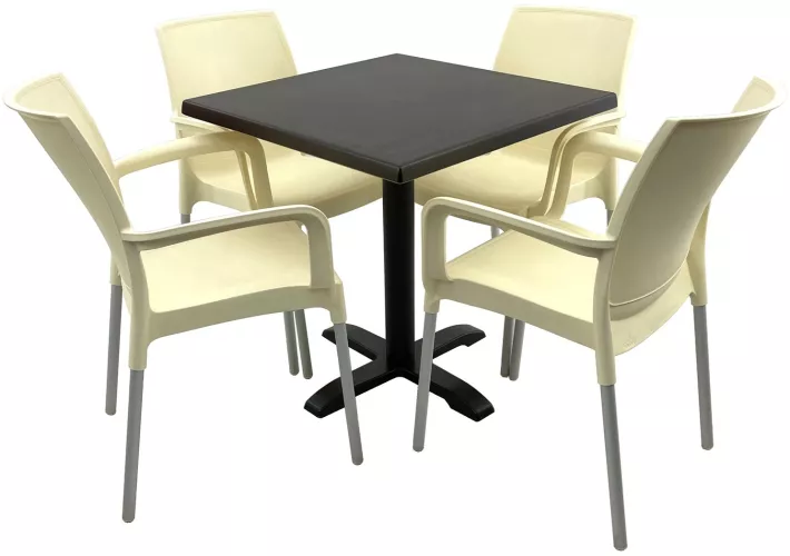 Set bistro de exterior RAKI masa patrata 70x70cm cu blat Werzalit New ...