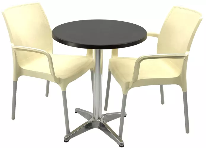 Set bistro de exterior RAKI masa rotunda D60cm cu blat Werzalit New ...